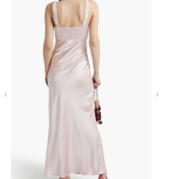 NICHOLAS | Dresses | Nina Gathered Silk Satincrepe Maxi Dress From ...